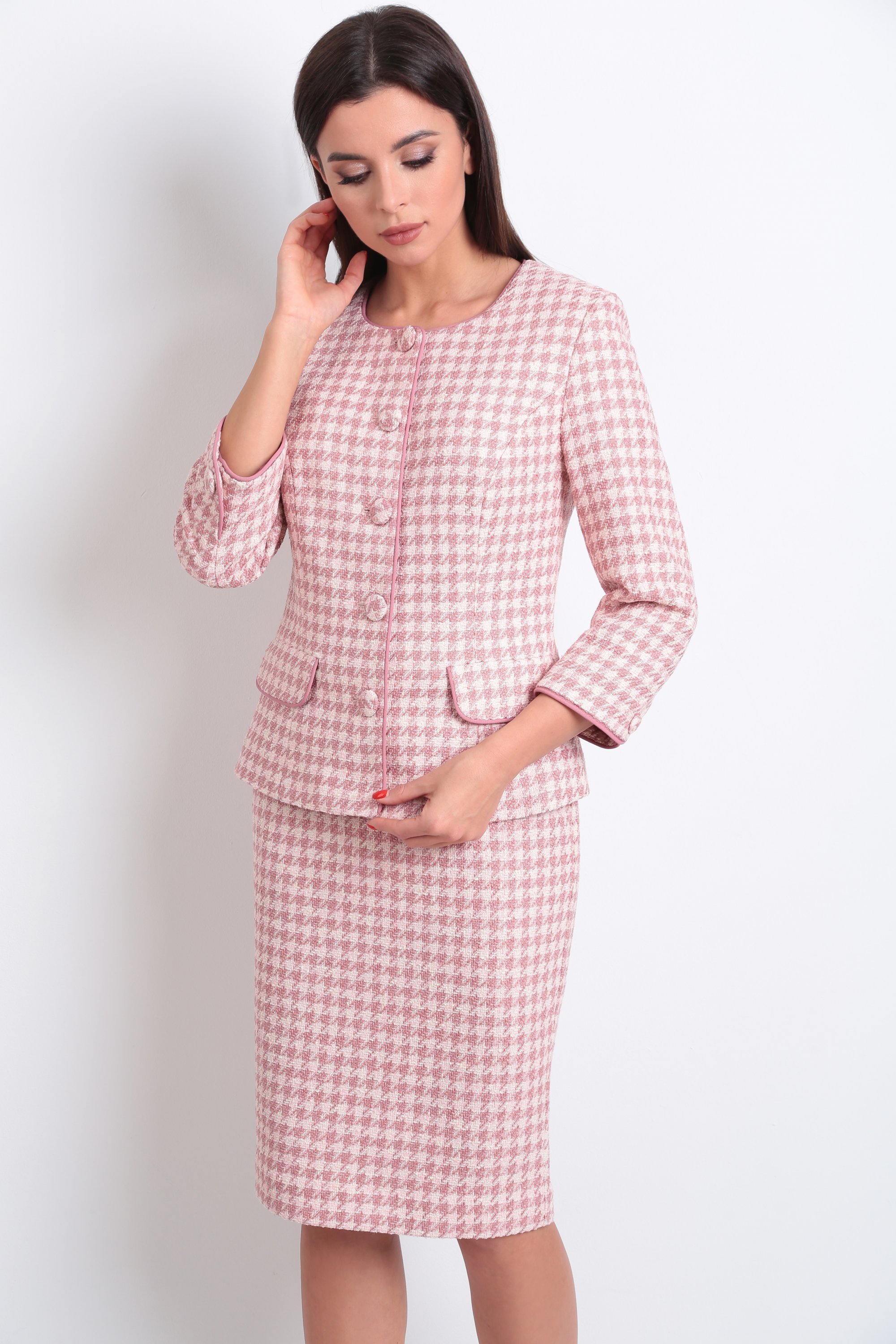 Костюм с юбкой 21142 розовая лапка LeNata купить в интернет магазине Велесмода